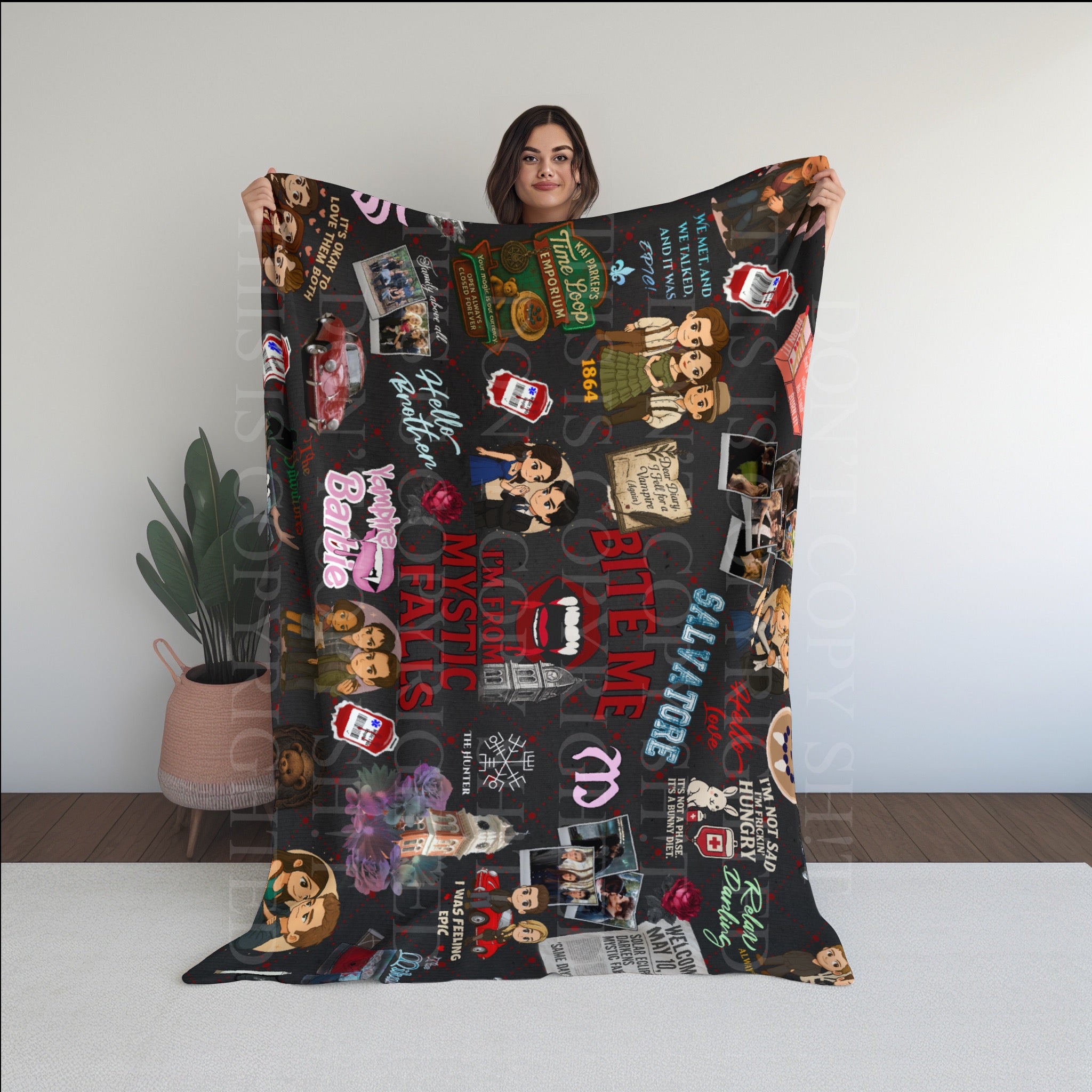 TVD Multi Icon W/Chibi- blanket Pre-order – Karma Lies Designs